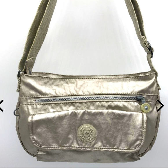 Kipling | Bags | Kipling Light Gold Crossbody Bag Nylonwater Resistant ...